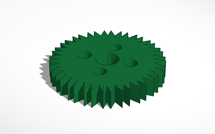 3d Design Ftc Tetrix Size One Gear Solid Five Holes Only Teeth Not
