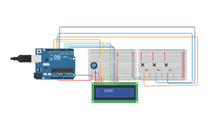Circuit design examen arduino | Tinkercad