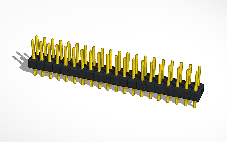 3D design 40 Pin GPIO header (male) - Tinkercad
