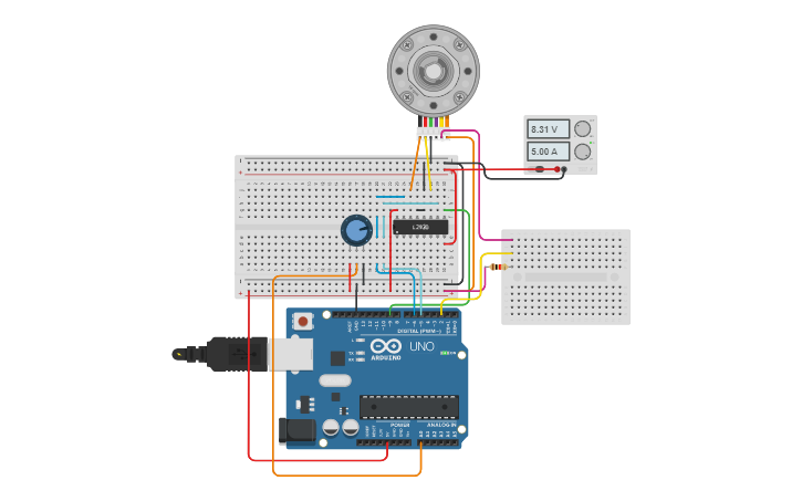 Circuit design Encoder com potenciometro - Tinkercad