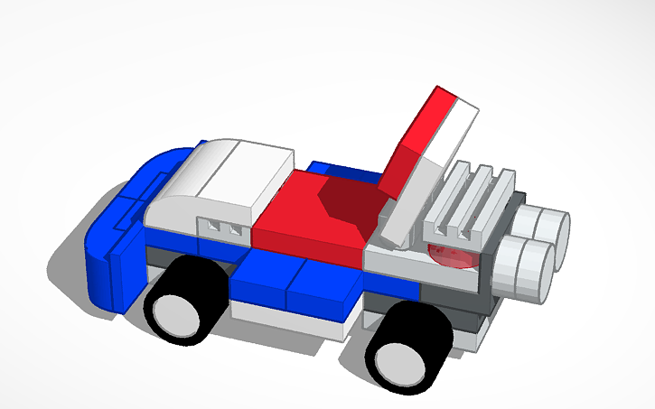 3D design blue go cart | Tinkercad