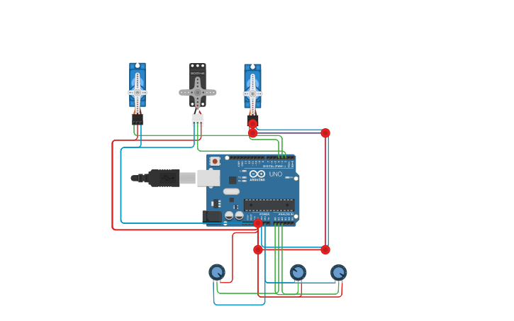 Circuit design Servo Aufgabe 2 | Tinkercad