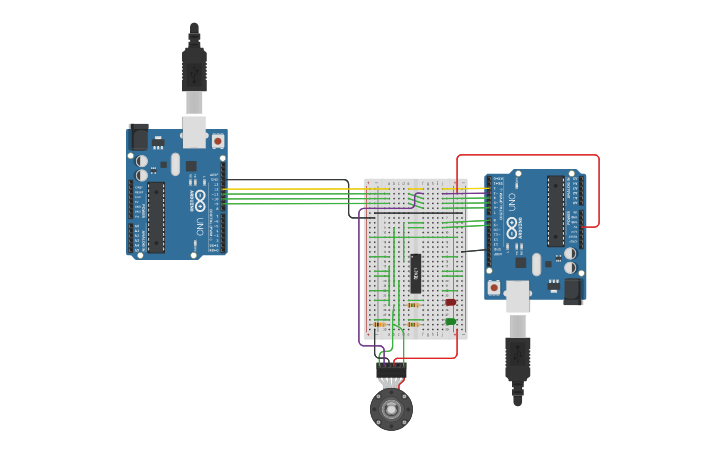 Circuit design Stepper Motor Emulator with Encoder Motor - Tinkercad