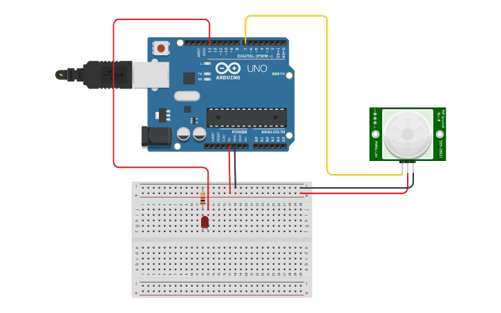 Circuit Design Sensor De Movimiento Tinkercad