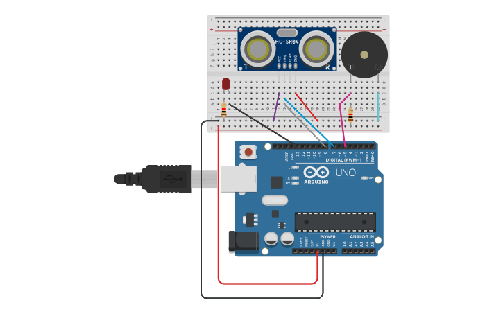 Circuit design Actividad Control de Led y Buzzer mediante Sensor ...