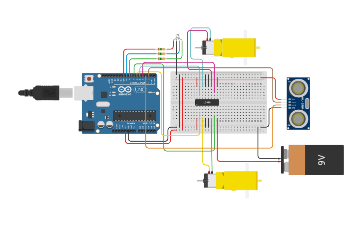 Circuit design AUTO ROBOT | Tinkercad