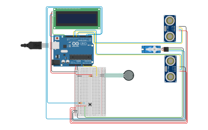 Circuit design PArking Lot | Tinkercad