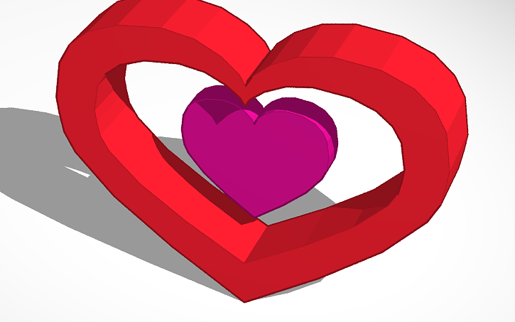 3D design heart in heart - Tinkercad