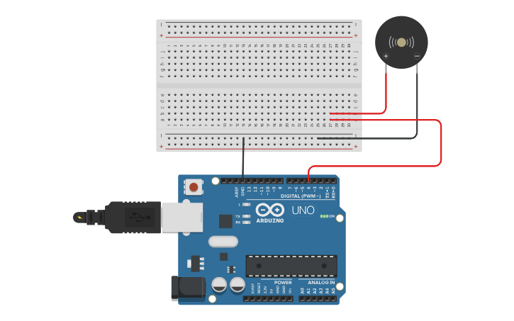 Circuit design Open Day Audio con loop - Tinkercad