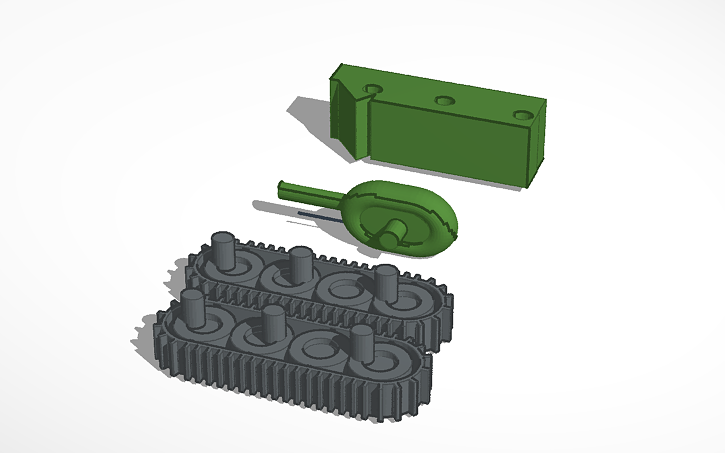 3D design Tank Pieces, ready to print, - Tinkercad
