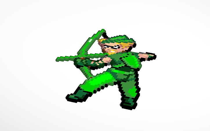 3D design Green Arrow - Pixel Art - Tinkercad