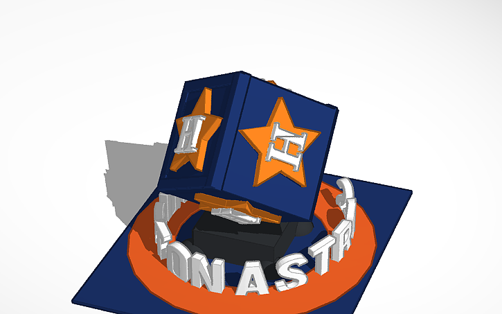 3D design Houston Astros cube - Tinkercad