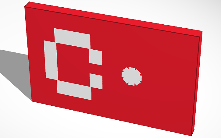 3D design Minecraft Turkish Flag - Tinkercad