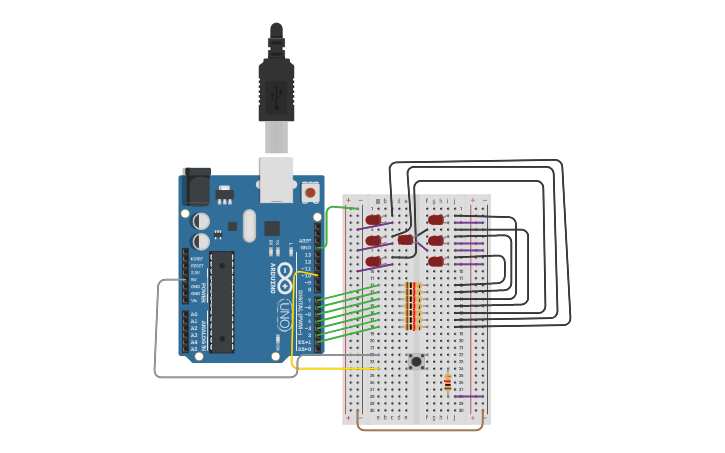 Circuit design Dice - Tinkercad