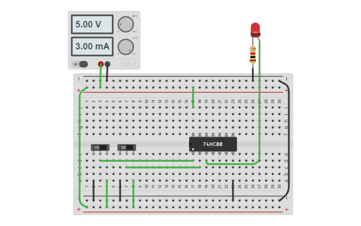 Circuit design NAND GATE - Tinkercad