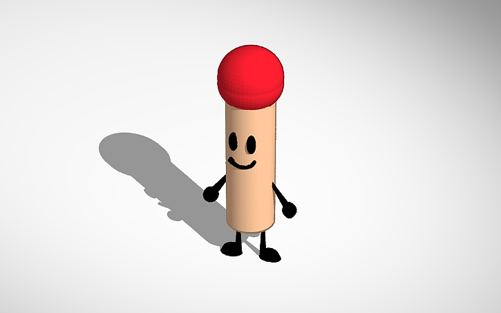 3D design Match (BFDI) - Tinkercad