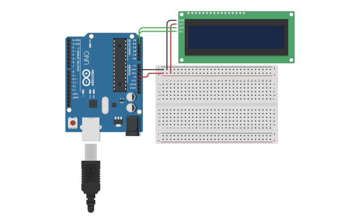 Circuit design LCD - Tinkercad