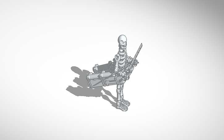 3D design Finished 3D Maneuvering Gear on Skeleton | Tinkercad