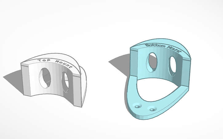3D design Headphone holder top or bottom mount - Tinkercad