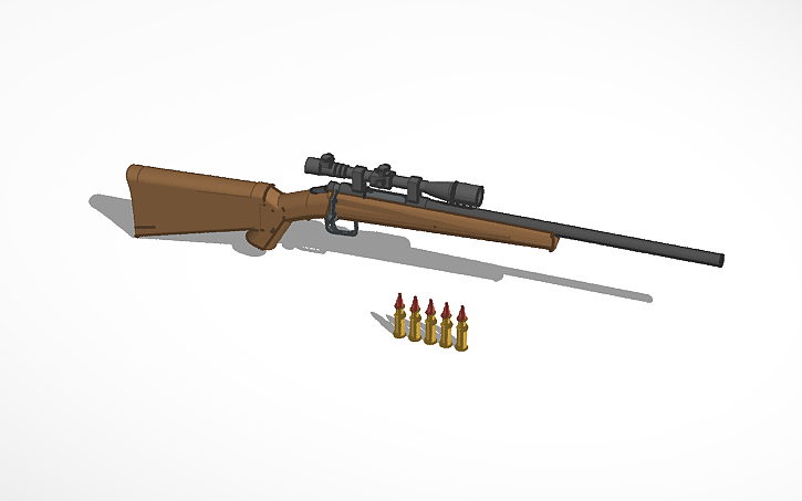 3D design Winchester Model 70 - Tinkercad