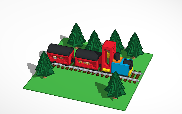 3D design Old Train - Tinkercad