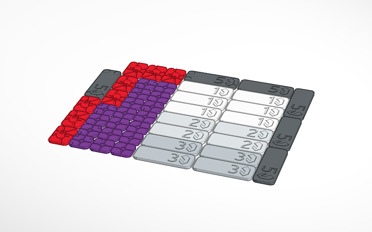 3D design Netrunner tokens: prime denominations with emboss design | Tinkercad