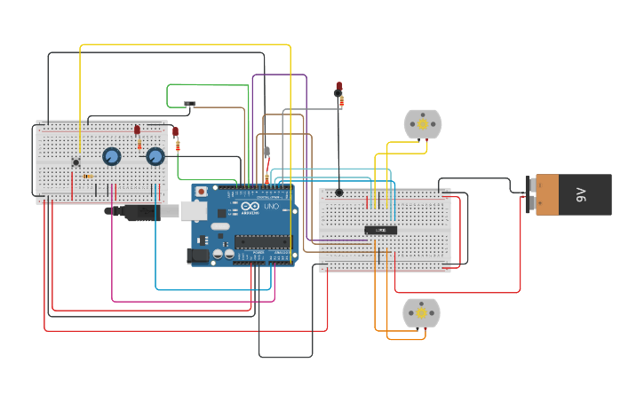 Circuit Design Arduino Car Tinkercad