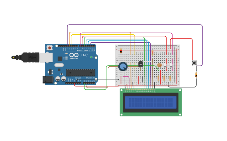 Circuit design Photodiode sensors and Temperature sensors - Tinkercad