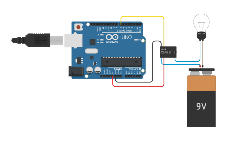 Circuit design Relay - Tinkercad