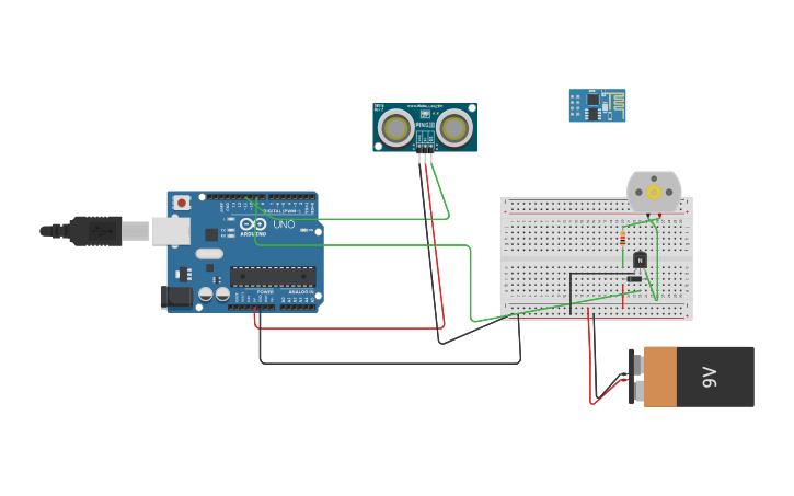 Circuit Design Water Level Detector Tinkercad