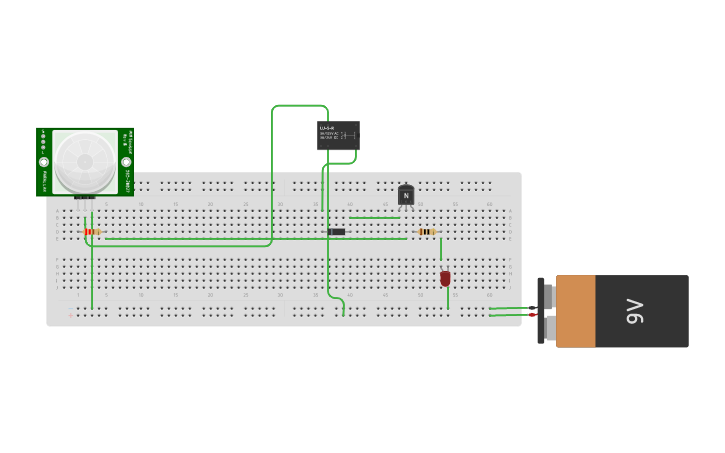 Circuit design PIR Circuit - Tinkercad