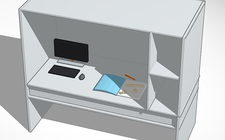 3D design grey desk | Tinkercad