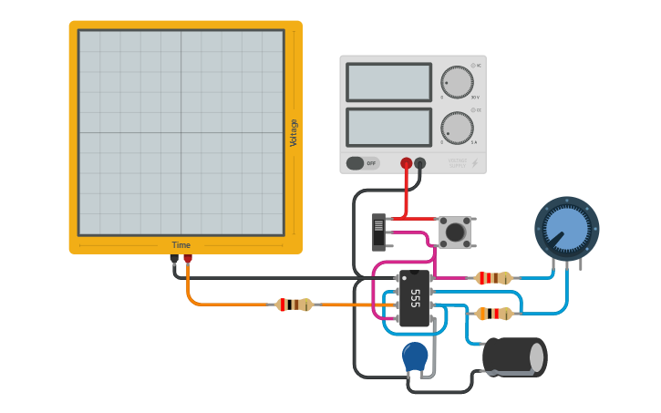 Circuit design Rapid-Fire Circuit (555 Astable Circuit) | Tinkercad