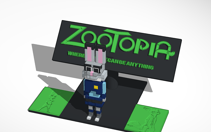 3D design zootopia plaque - Tinkercad