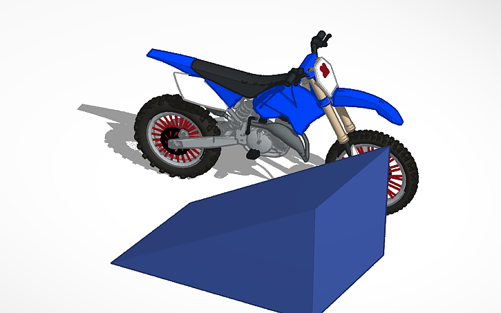 3D design yamaha 2 stroke with ramp and number 24 - Tinkercad