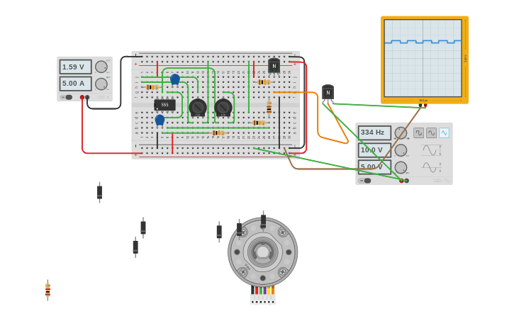 Circuit design Flyback Driver with 555 - Tinkercad