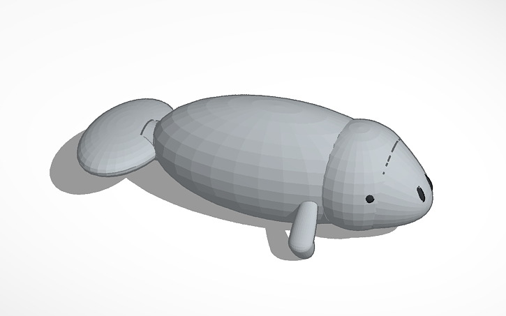3D design Manatee(finished) - Tinkercad