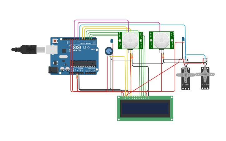 Circuit design Copy of Automatic Door Opening System - Tinkercad Circuit design Copy of Automatic Door Opening System - Tinkercad