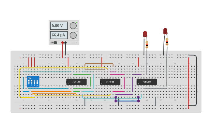 Circuit design full subtractor using NAND gate - Tinkercad