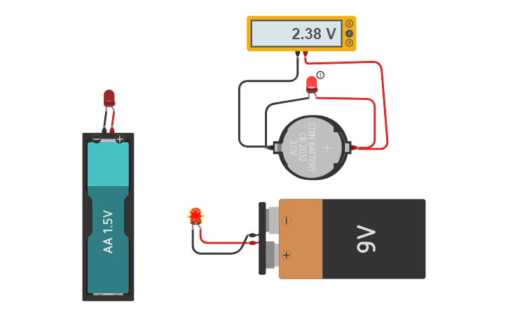 Circuit Design Battery And Multimeter Tinkercad
