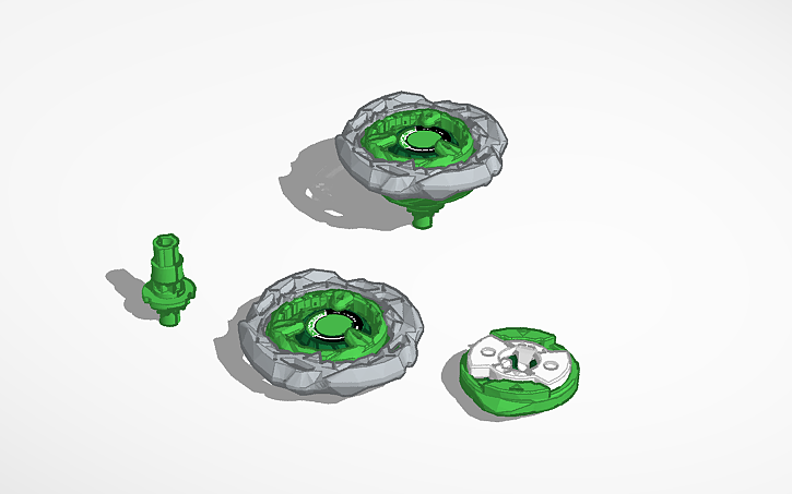 3D design Beyblade X Wizard Rod green version - Tinkercad