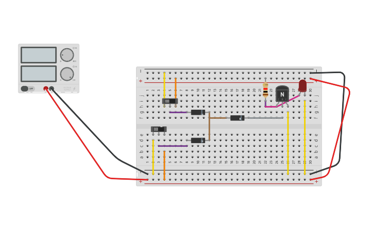 Circuit design DTL NOR 821 - Tinkercad