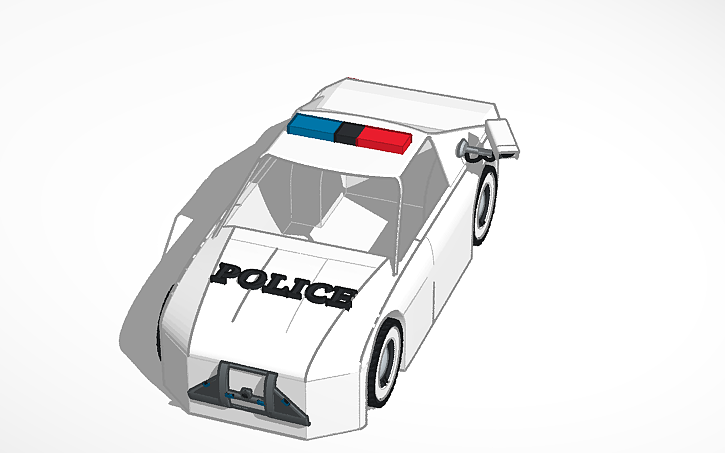 3D design POLICE CAR - Tinkercad