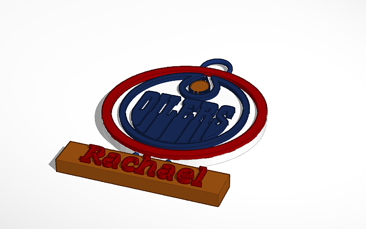3D design NHL Oilers Key Chain 1 - Tinkercad