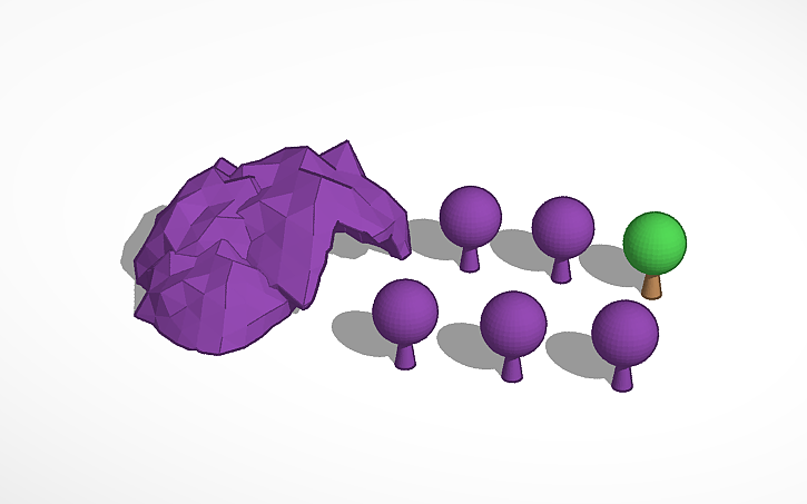 3D design Corruption- Trees and cave | Tinkercad