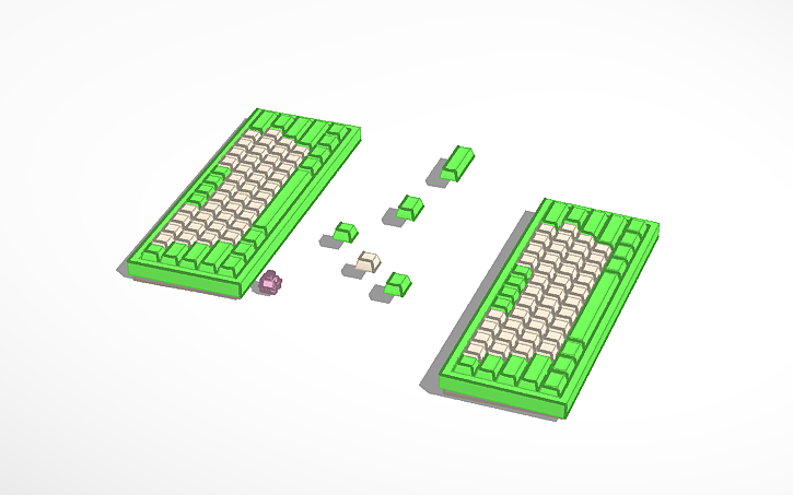 3D design mechanical keyboard with switches - Tinkercad