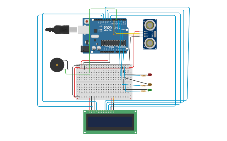 Circuit Design Copy Of Social Distancing Indicator And Alarming System