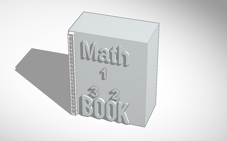 3D design Integers math book | Tinkercad