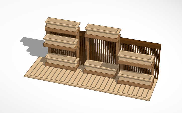 3D design Planter Box Design w/deck mockup | Tinkercad