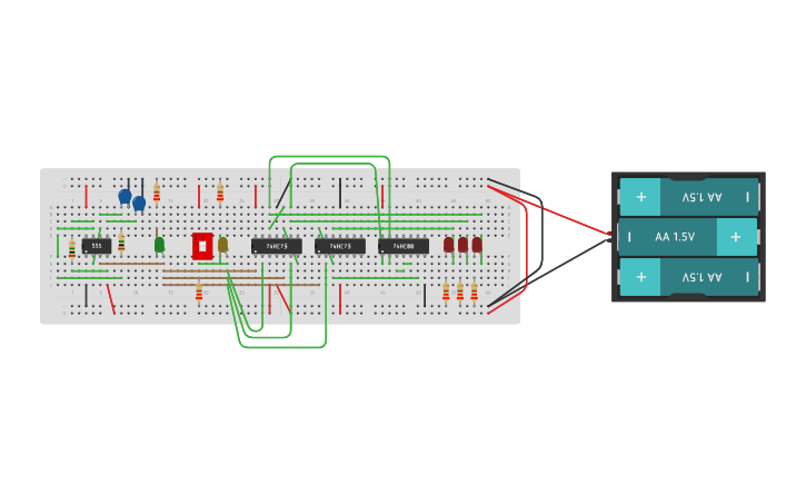 Circuit design Rishabh Dangwal ,33, 3bit synchronous up counter (74HC73 ...